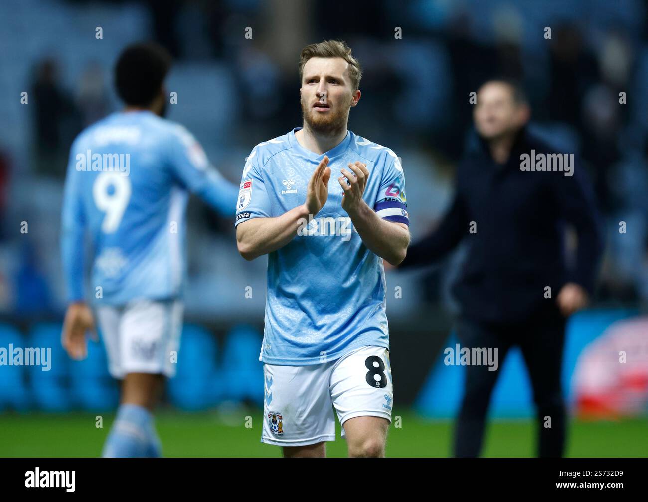 Coventry City's Jamie Allen applauds the fans following the Sky Bet ...