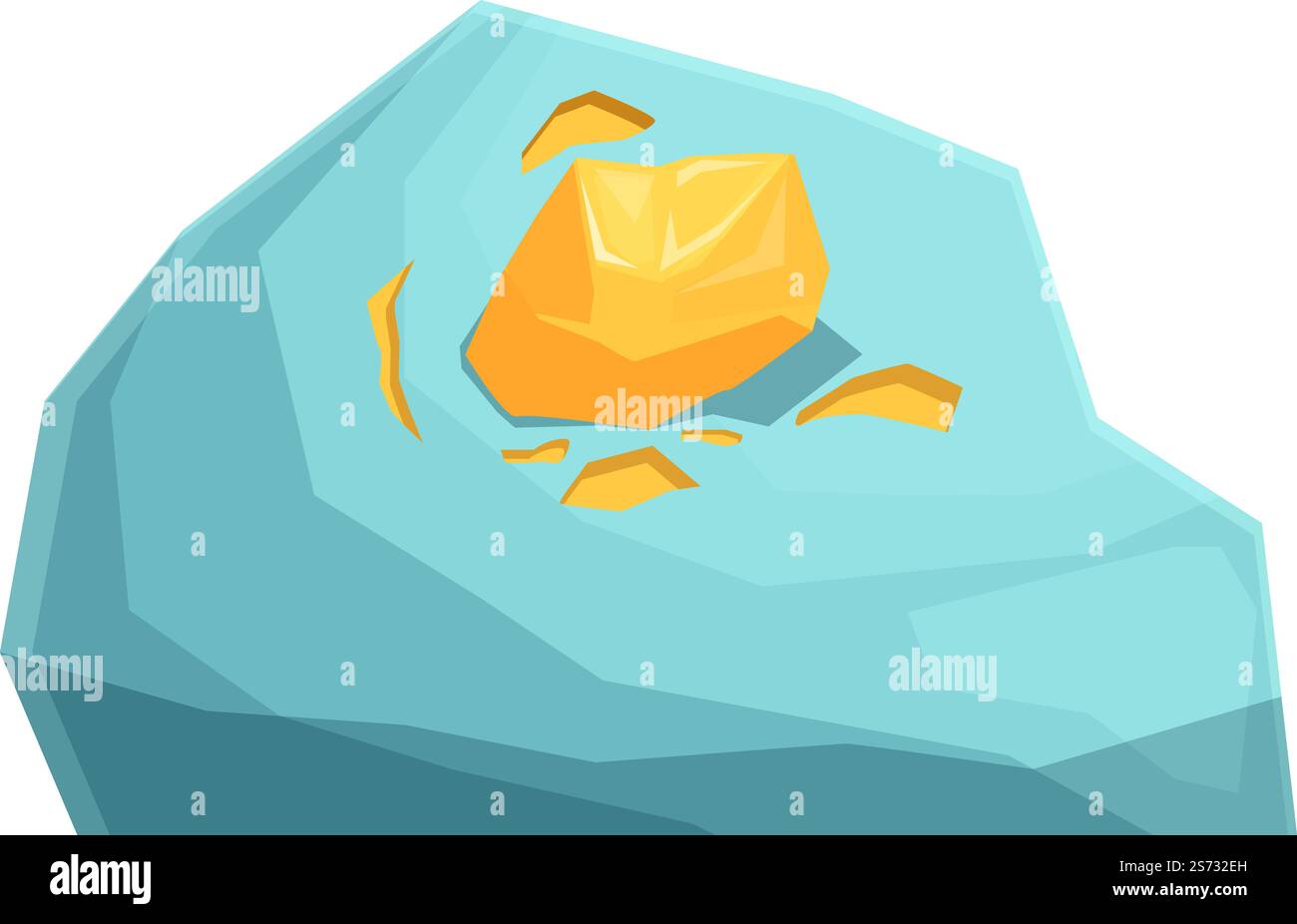 Gold mine icon cartoon vector. Golden stone. Game rock. Gold mine icon ...