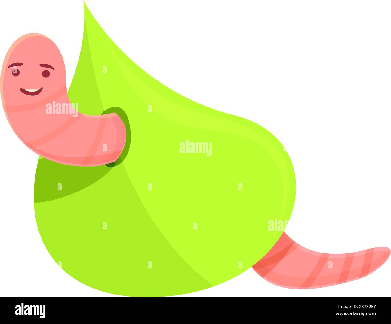 Worm eat leaf icon cartoon vector. Soil compost. Farm dirt. Worm eat ...