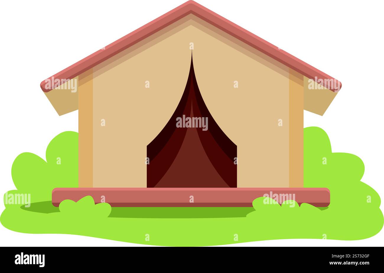 Open glamping tent icon cartoon vector. Camping house. Forest travel ...
