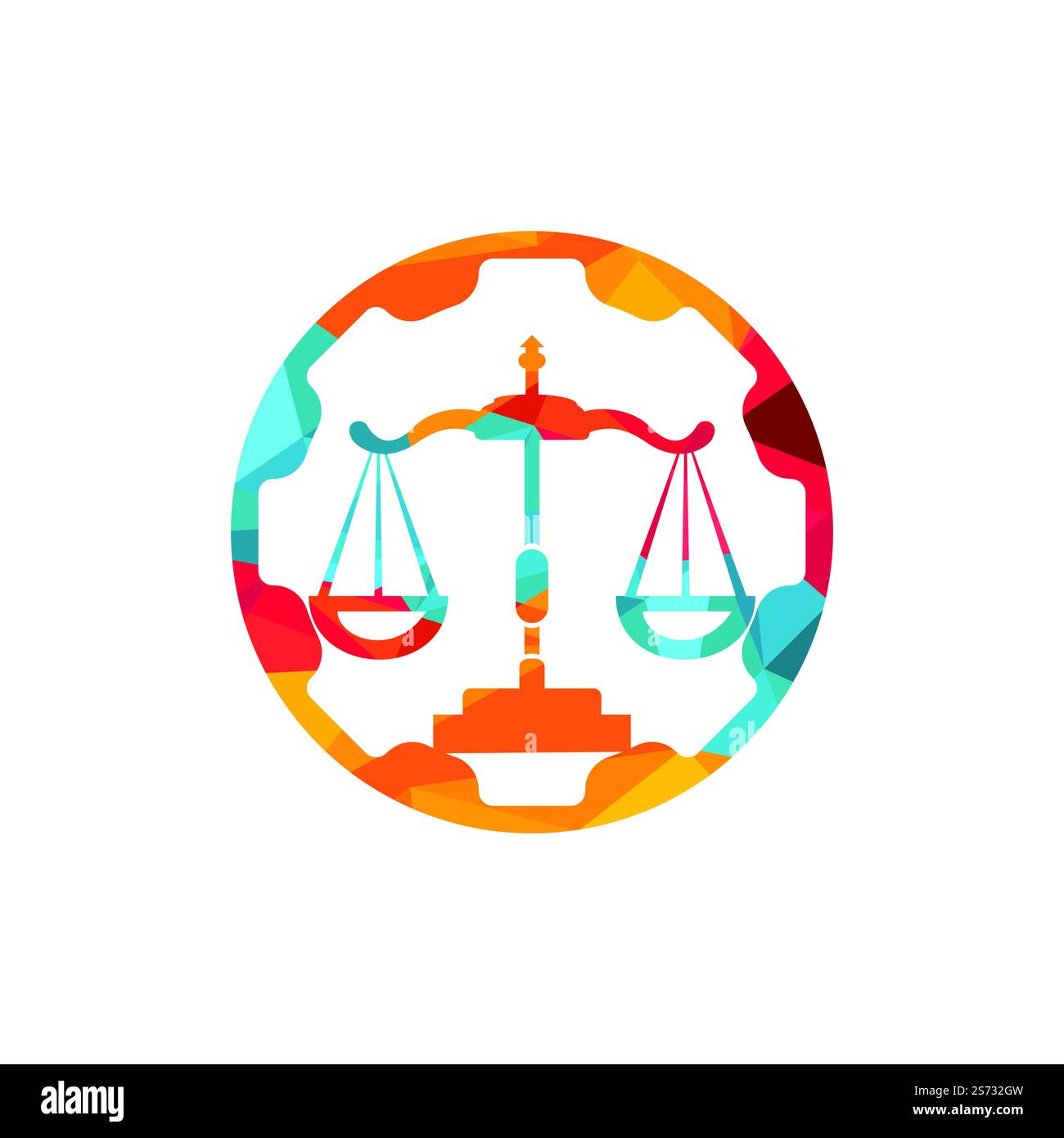 Industrial law firm vector logo design concept. Law firm with gear logo ...