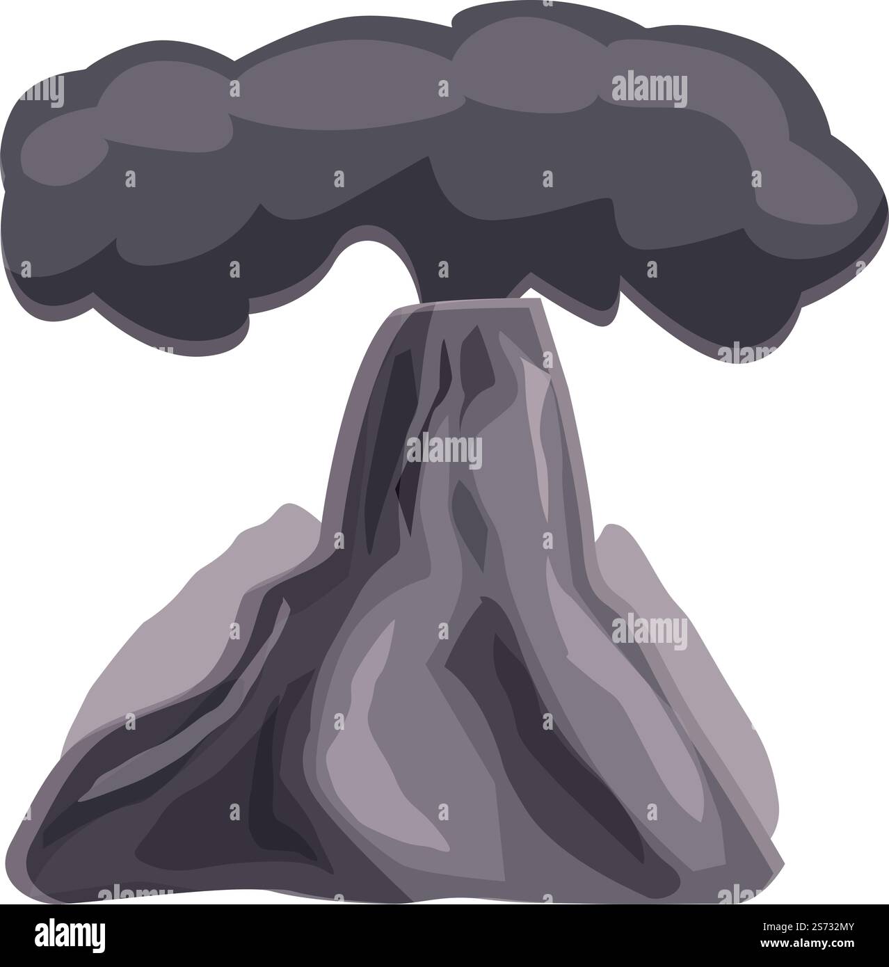 Natural volcano icon cartoon vector. Volcanic eruption. Ash disaster. Natural volcano icon ...