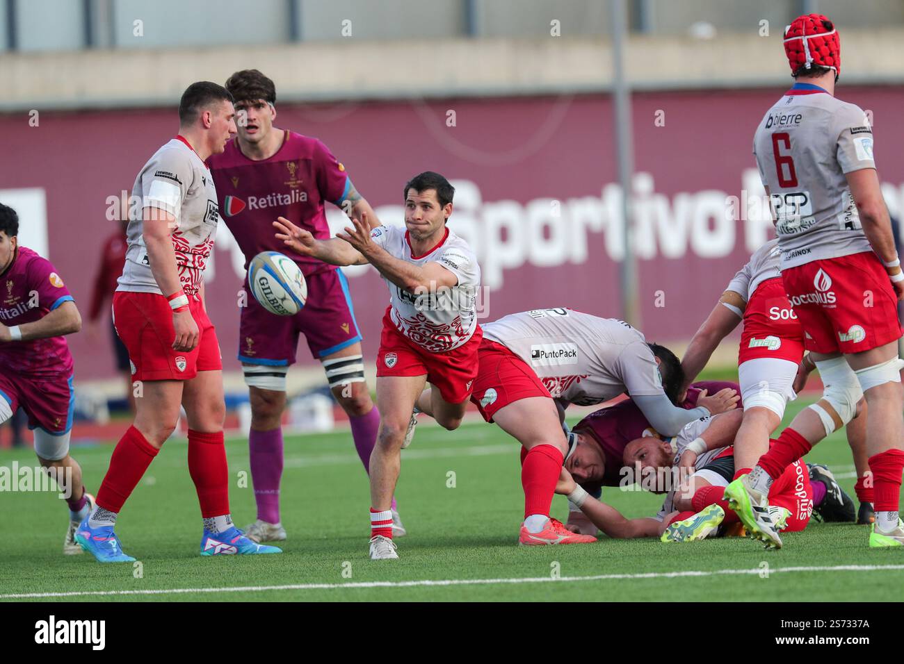 Rome, Italy. 18th Jan, 2025. Gregorio Del Prete (Rugby Colorno) during ...