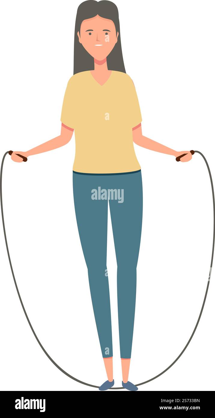 School jumping icon cartoon vector. Jump rope. Sport play. School ...