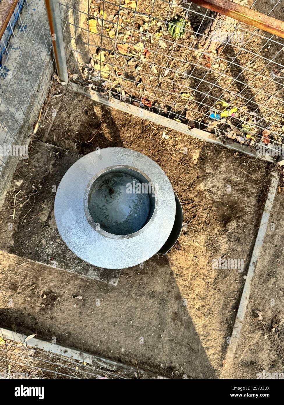 An pluviometer seen from above - the hole through which the rain water ...