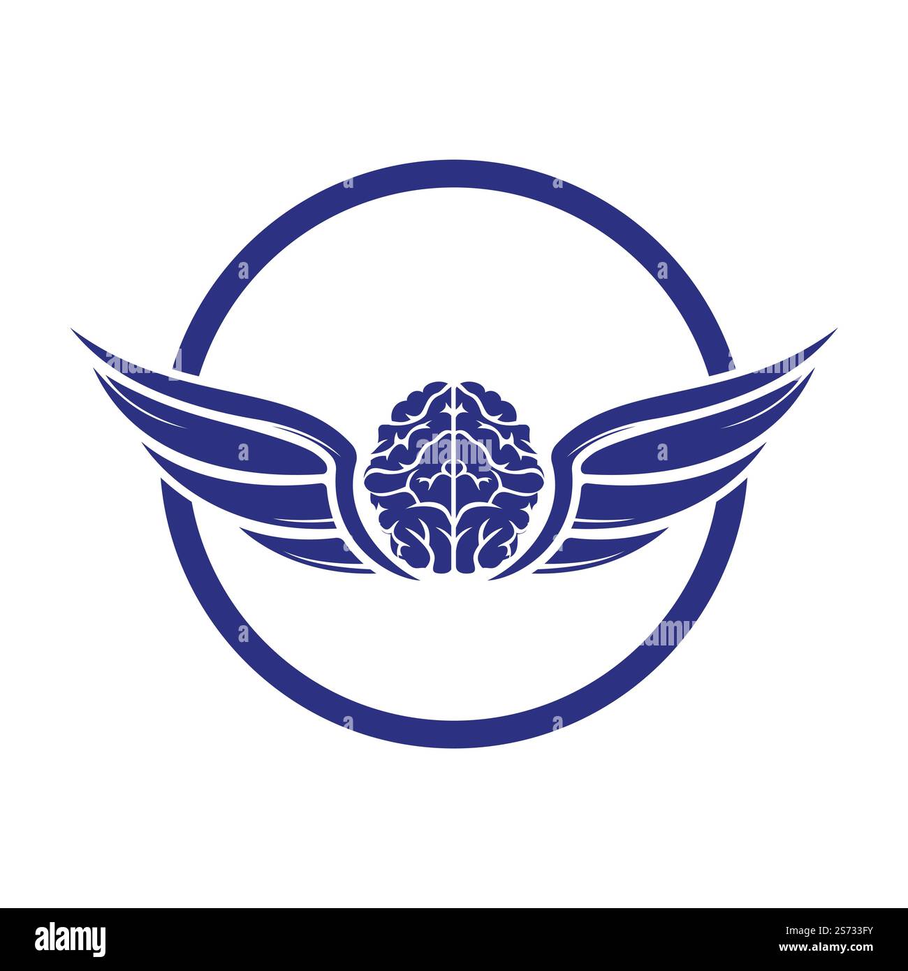 Flying brain with wings vector logo design template. Free mind logo ...