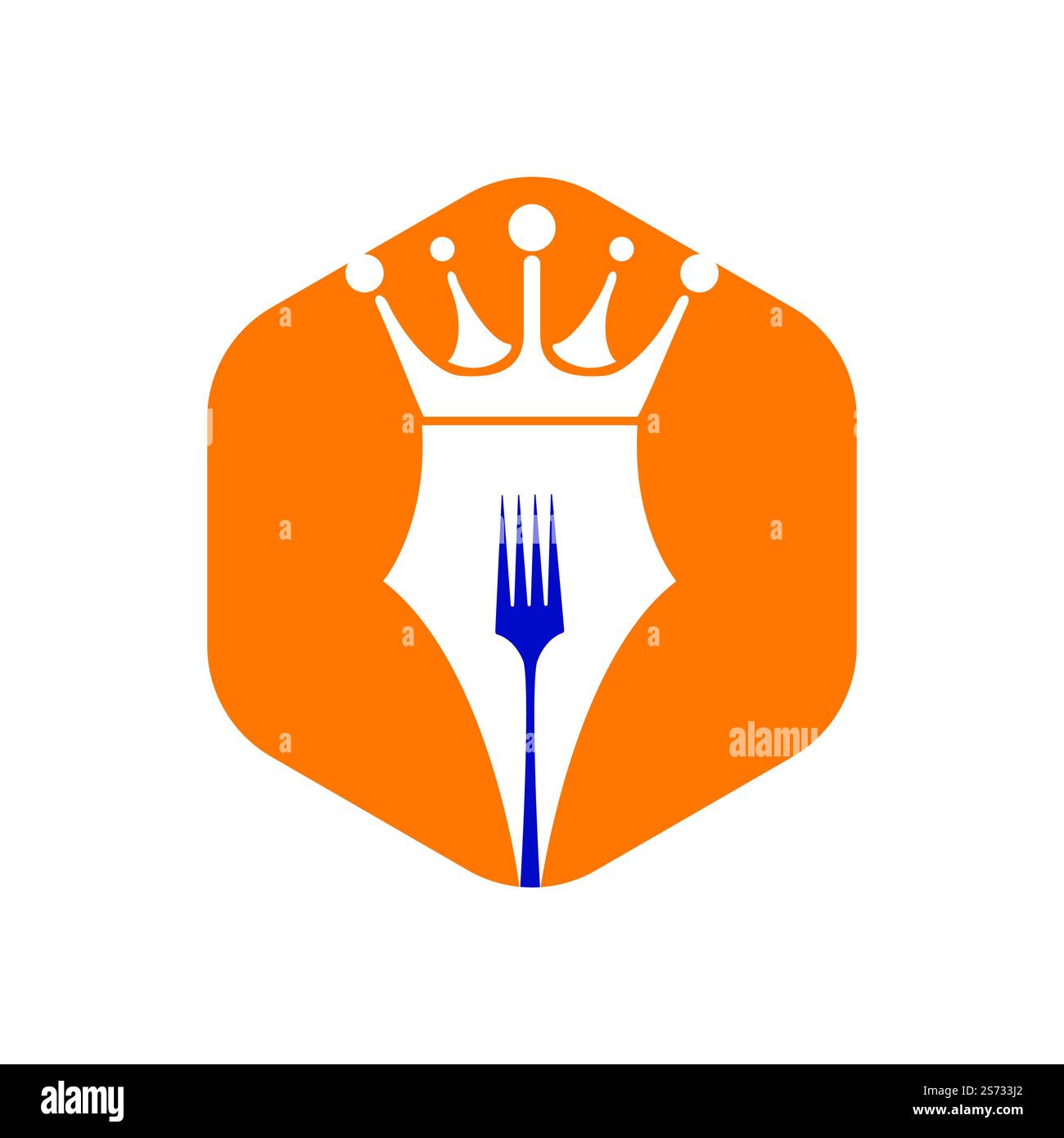 Food and restaurants logo design concept. Pen with crown and fork ...