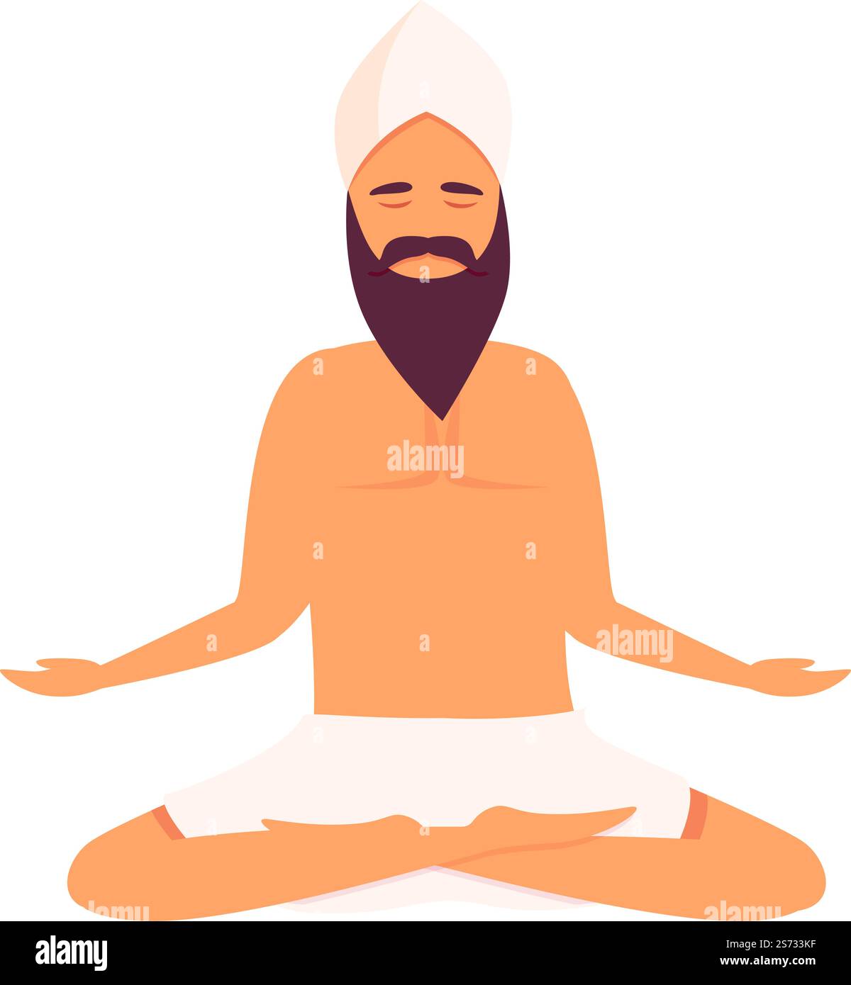 Guru icon cartoon vector. Indian man. Calm people. Guru icon cartoon ...