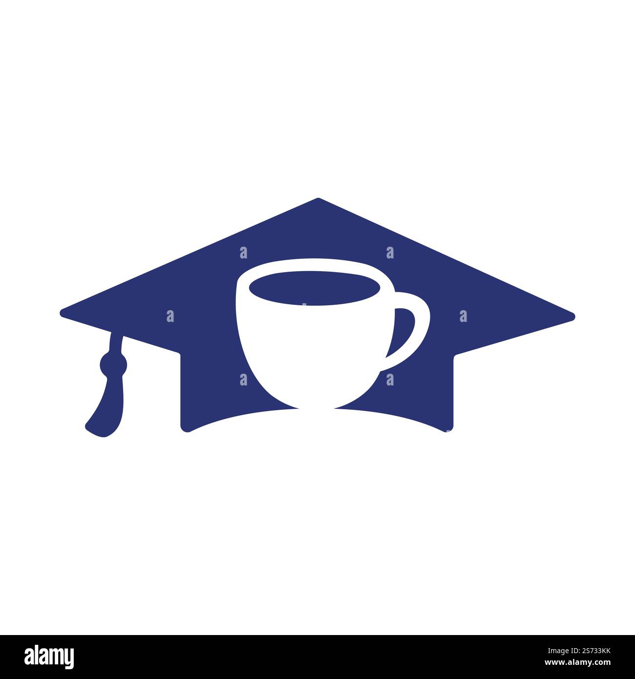 Student Coffee vector logo template. Logo symbol of the graduation cap ...