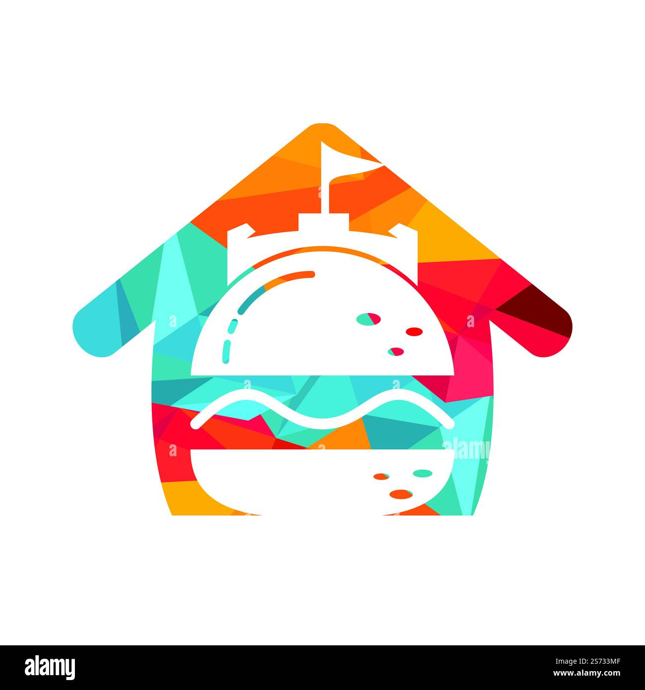 Burger castle vector logo design. Fort burgher logo design Stock Vector ...