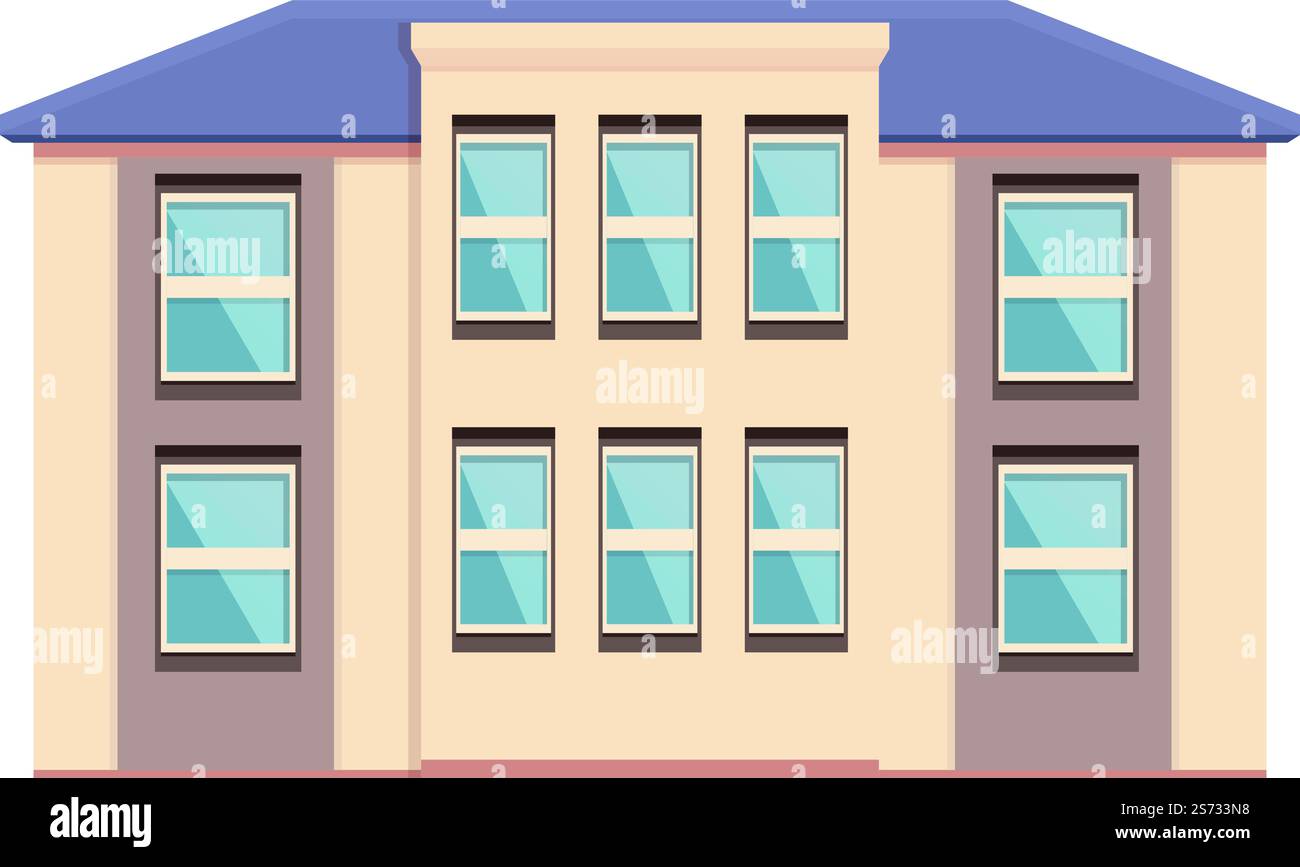 Exterior villa icon cartoon vector. Home modern. Beach lodge. Exterior ...