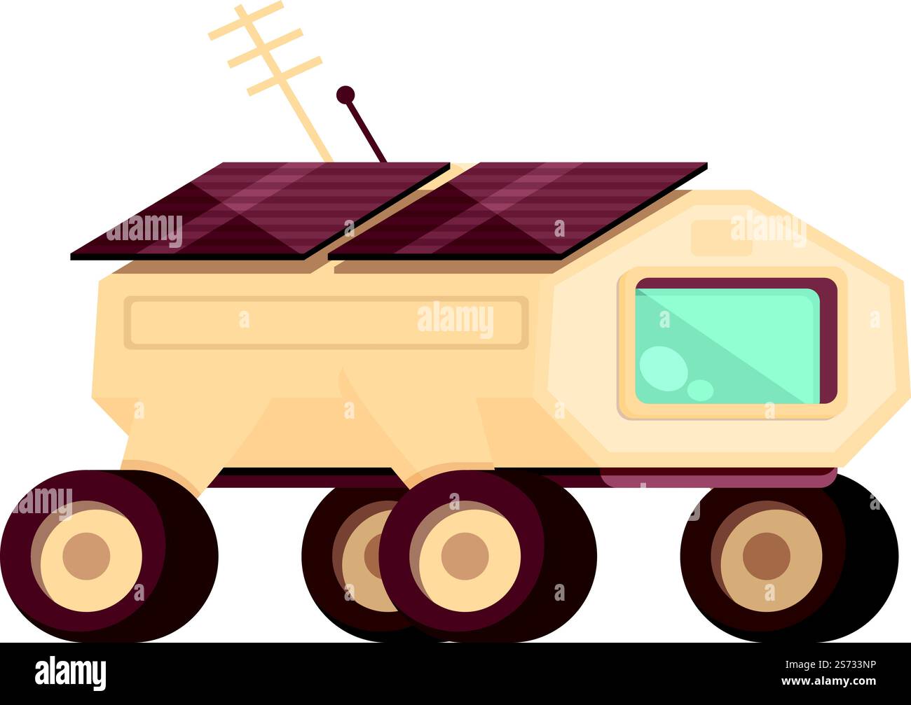 Solar panel rover icon cartoon vector. Space planet. Astronaut ...