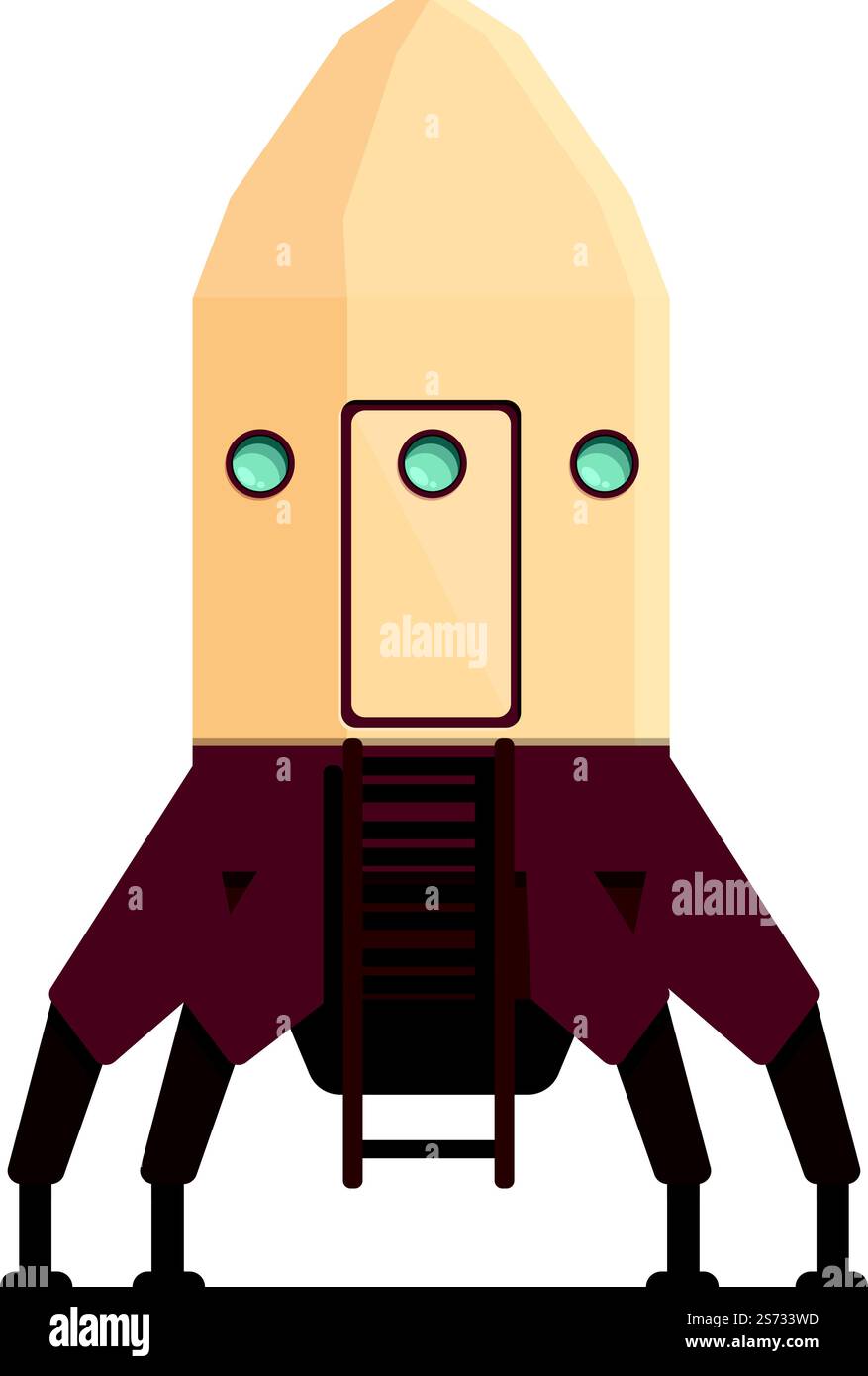 Space rocket icon cartoon vector. Mars base. Future base. Space rocket ...