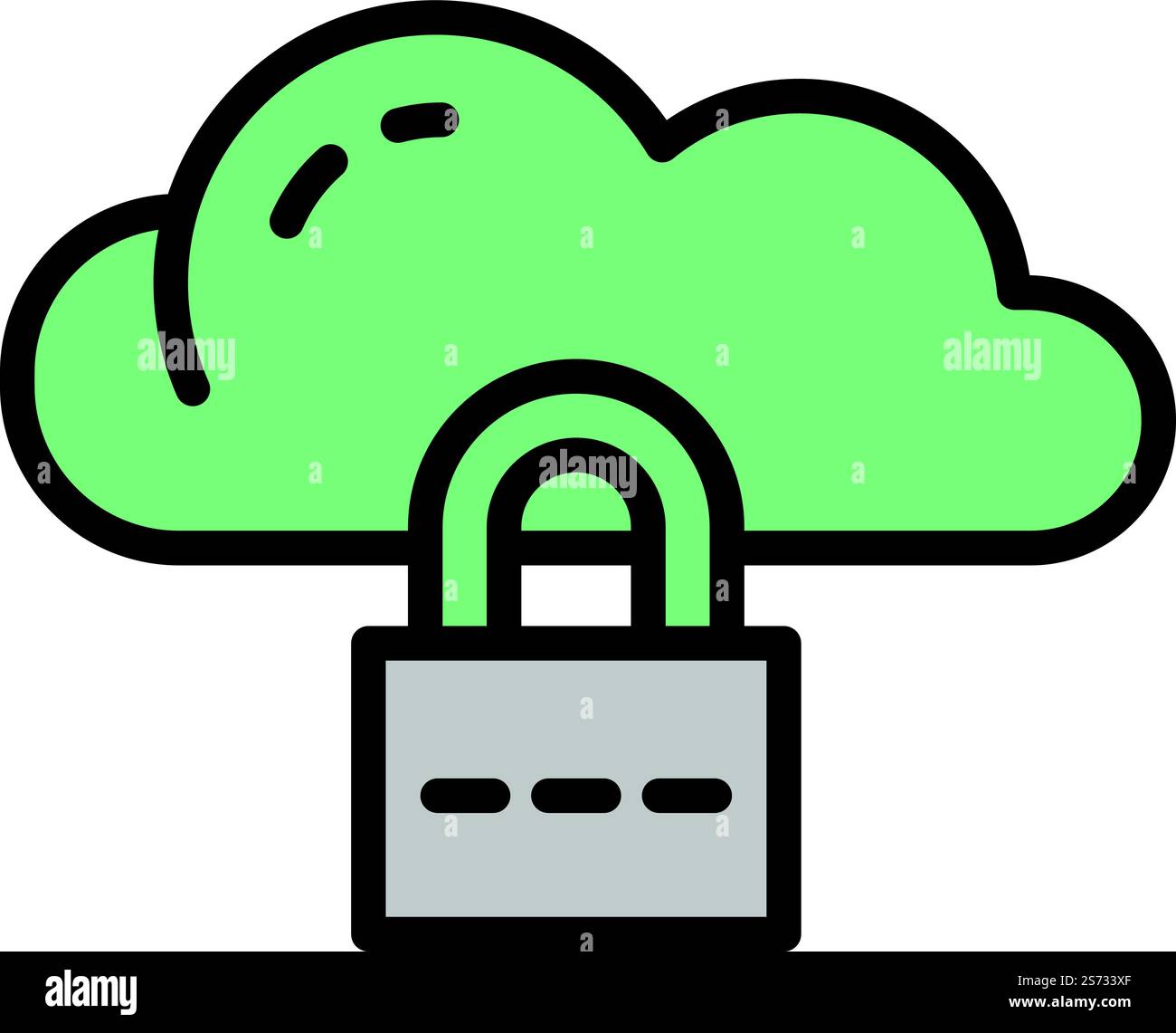 Locked Data Cloud Icon Outline Vector Computer Fraud Cyber Web Locked Data Cloud Icon Outline