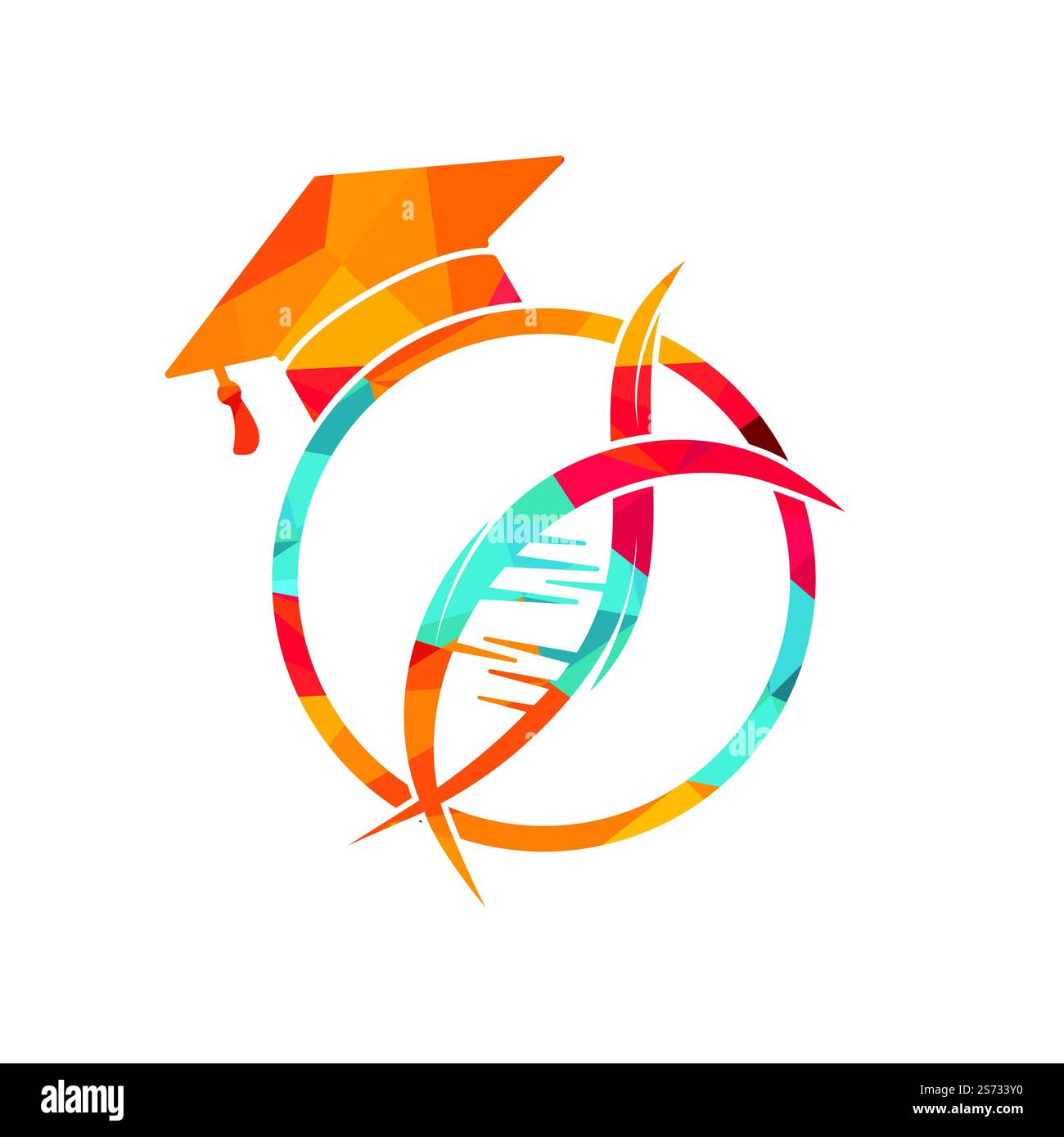 DNA graduation vector logo design. Science school vector logo concept ...