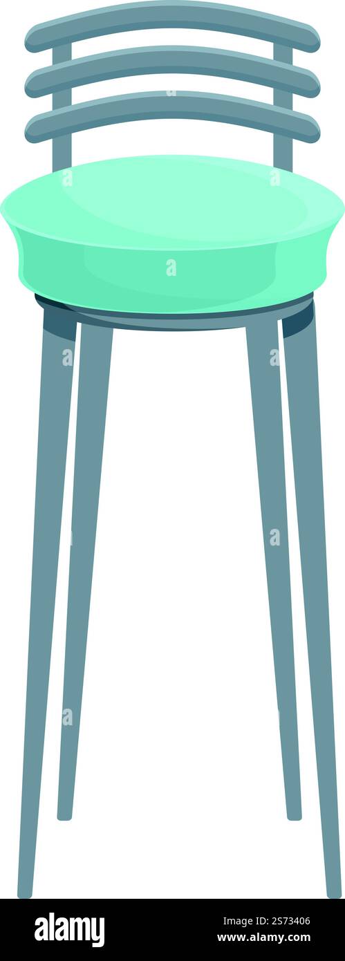 Metal bar stool icon cartoon vector. Tall chair. Cafe furniture. Metal ...