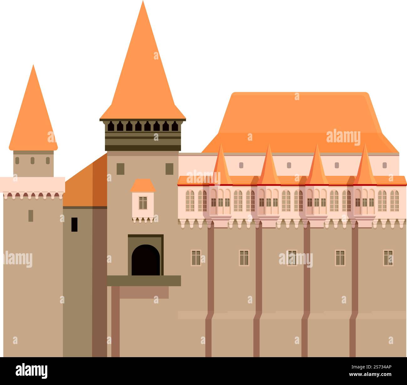 Romania castle icon cartoon vector. Romania travel. National day ...