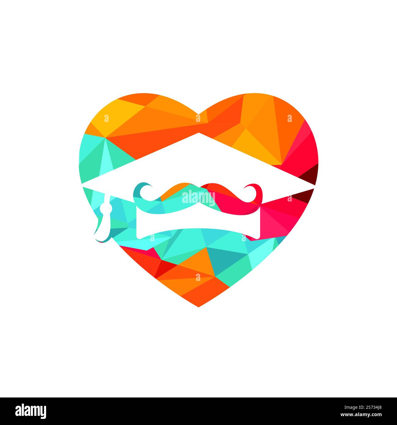Strong education logo design template. Hat graduation with mustache and ...