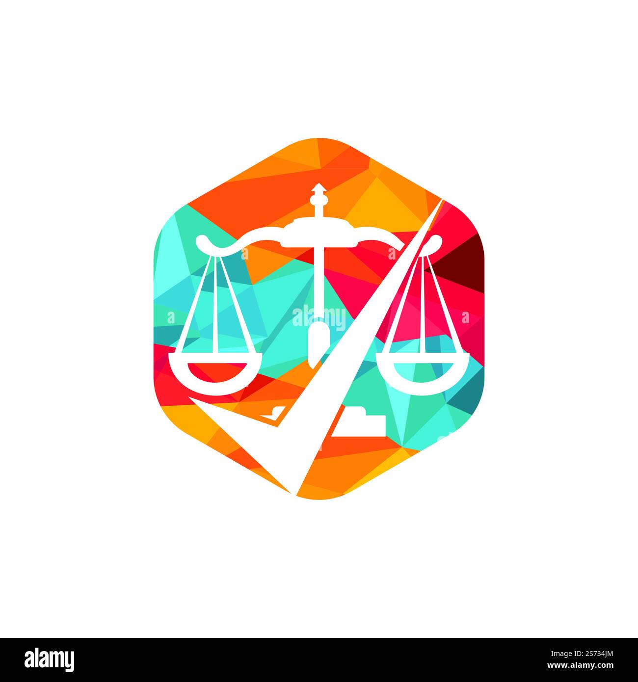 Law firm vector logo design. Law scale with check sign icon vector ...
