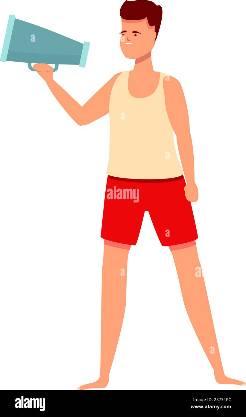 Man lifeguard icon cartoon vector. Safety water. Ocean sea. Man ...