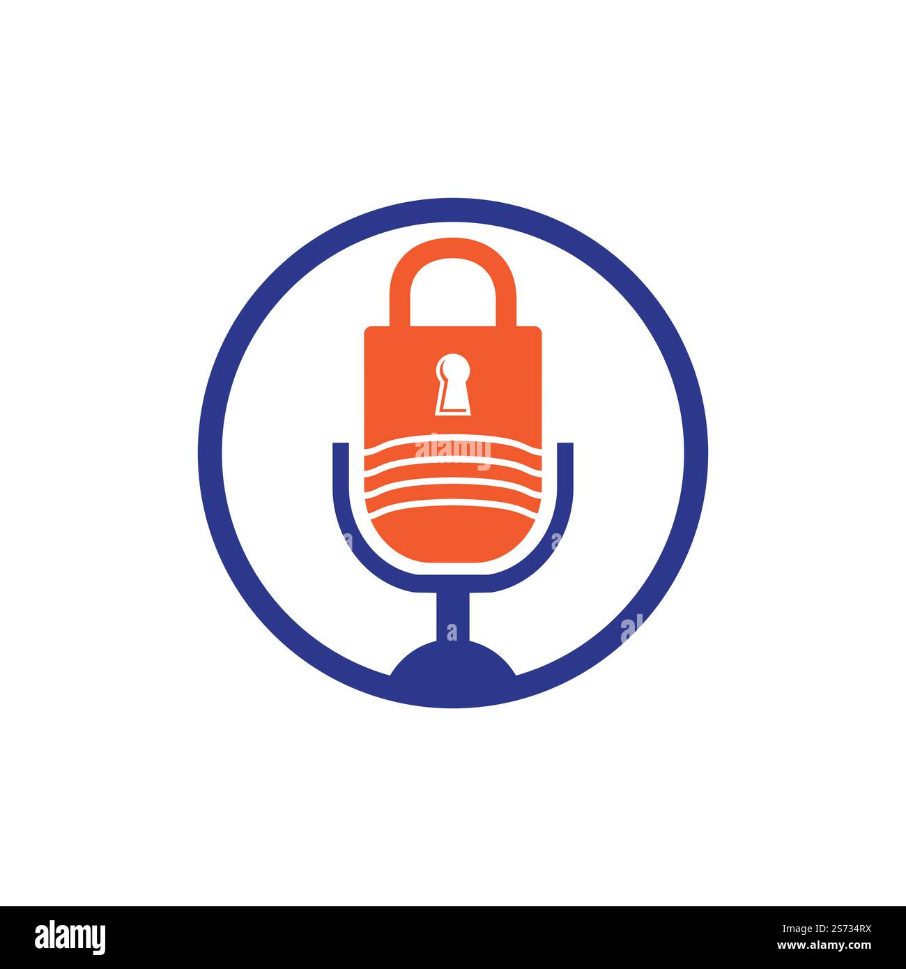 Safe podcast vector logo design. Padlock and mic icon vector logo ...