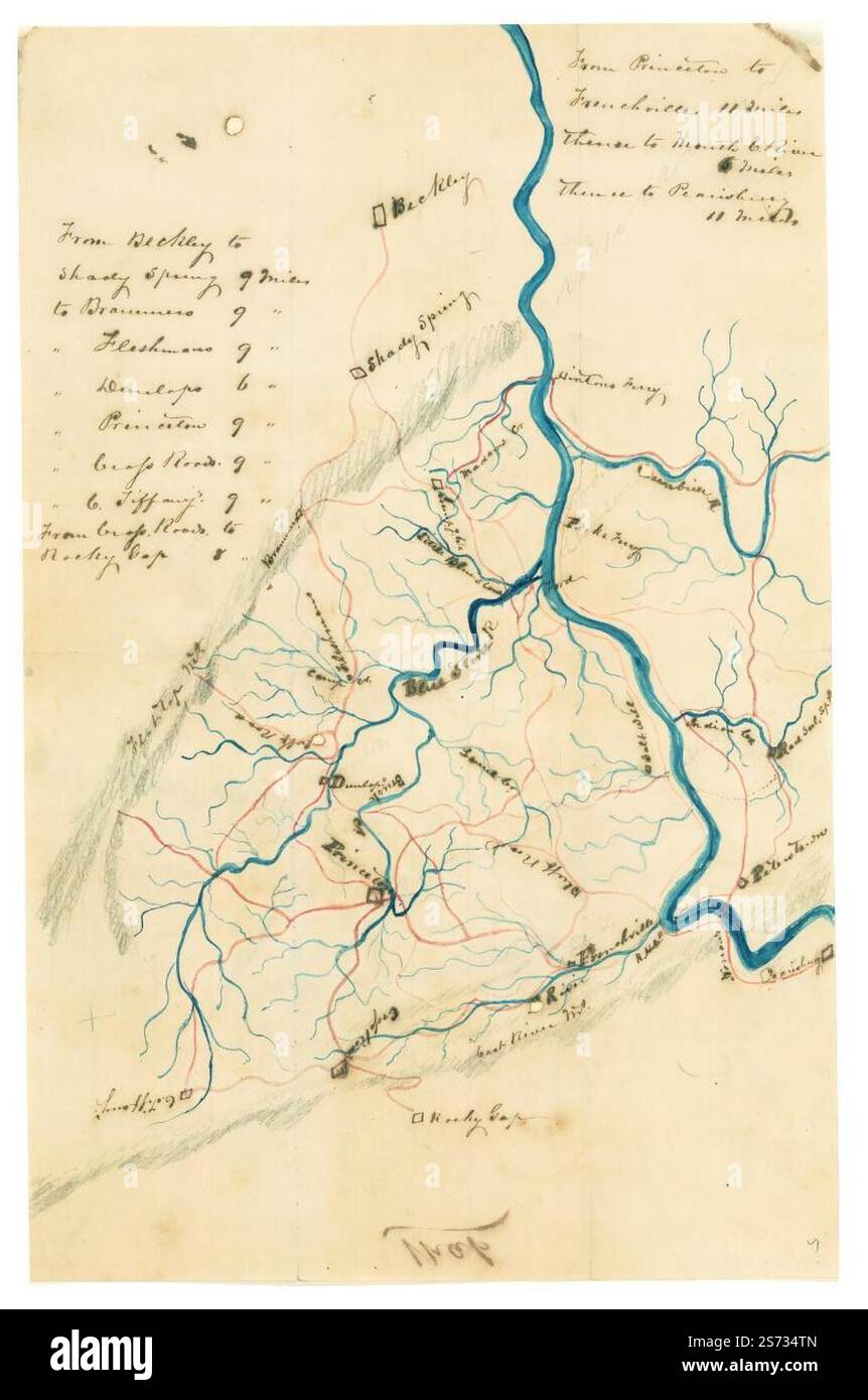 [Map of Raleigh, Mercer and Summers Counties, West Virginia 1862 by ...