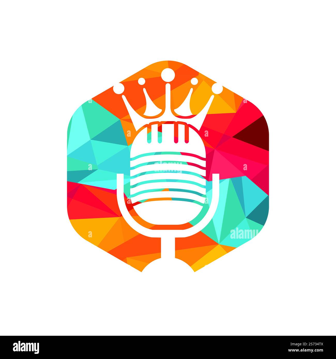 Podcast king vector logo design. King music logo design concept Stock ...