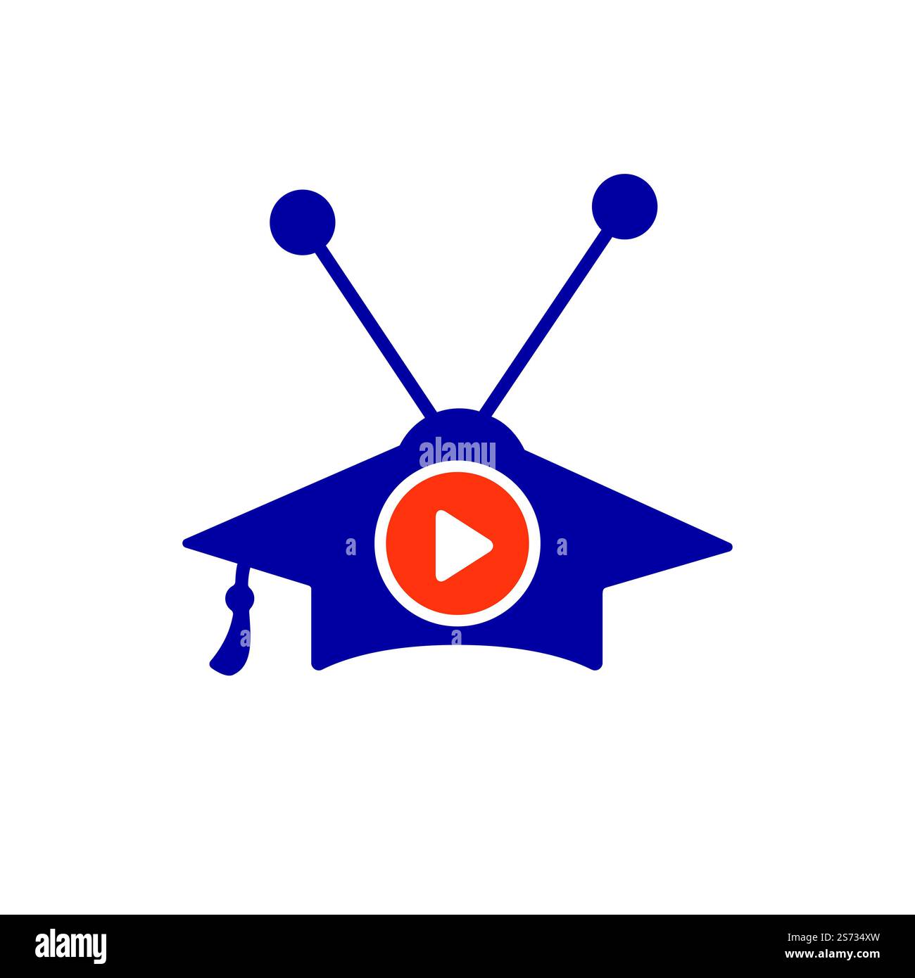 Education video play vector logo design. Graduation cap and play button ...