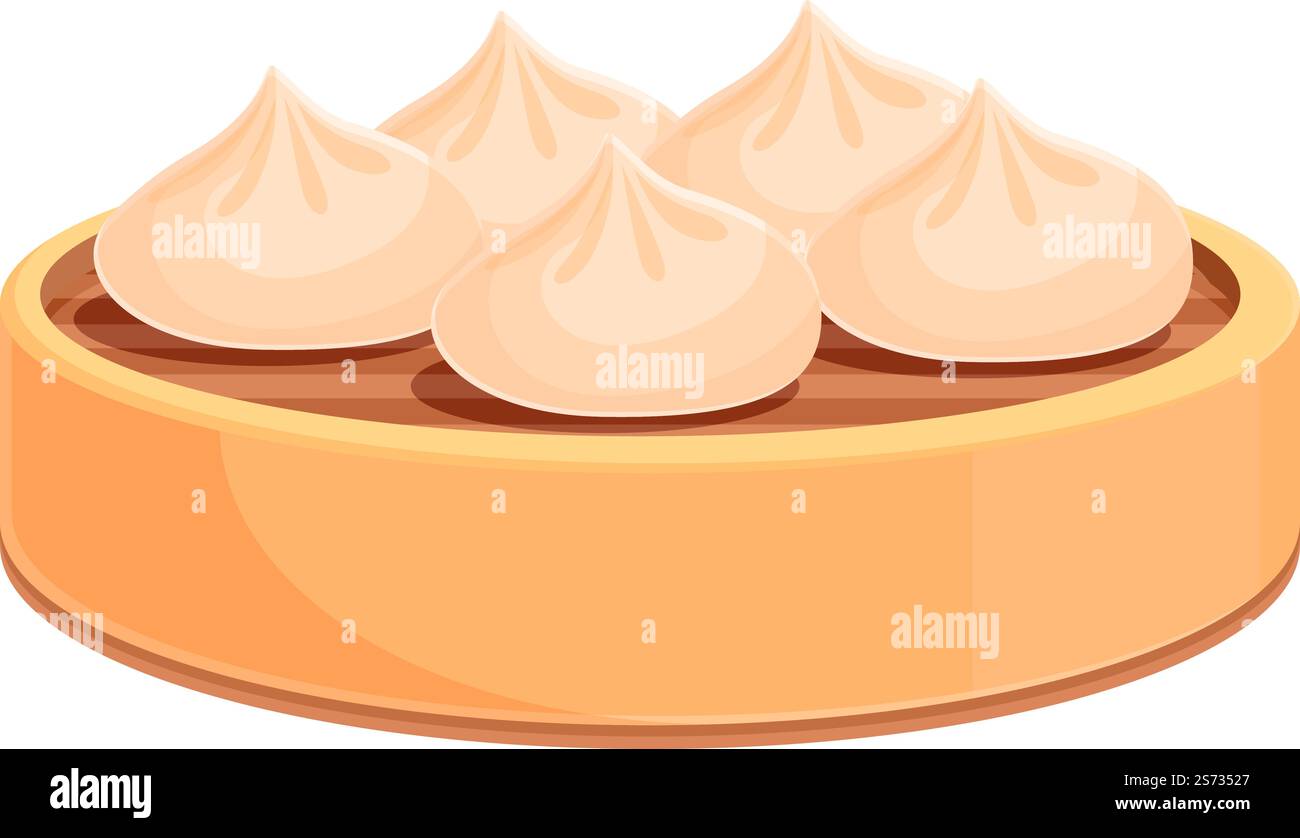 Baozi icon cartoon vector. Bun bao. Asian steam. Baozi icon cartoon ...