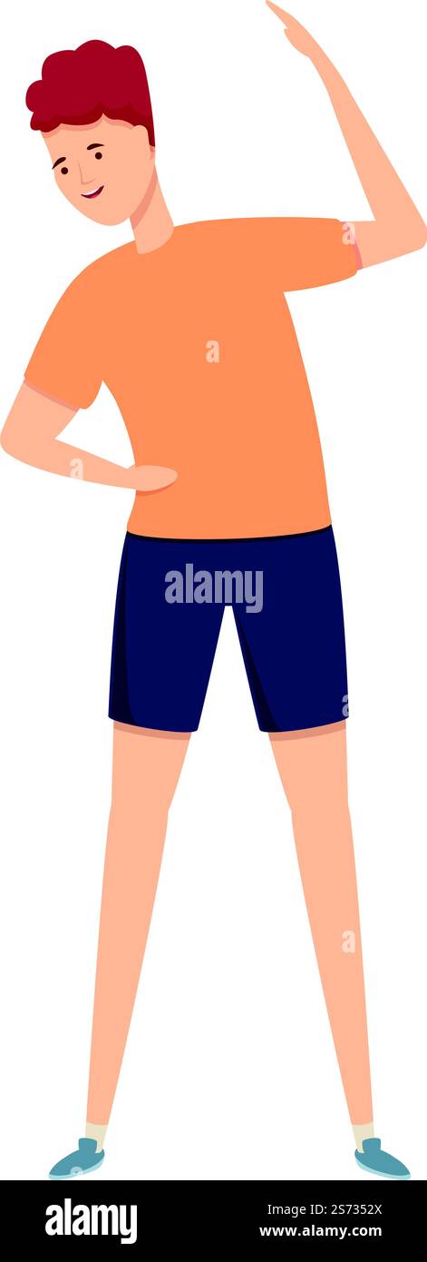 Morning exercise icon cartoon vector. Healthy sport. Active training ...