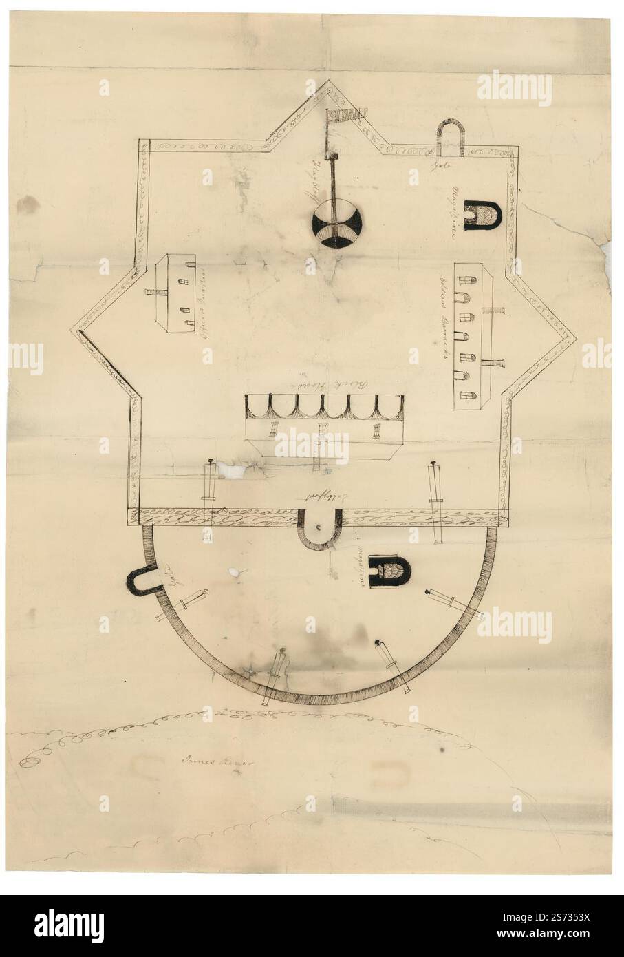 [Plan of Fort Powhatan, Prince George County, Virginia 1819 by Brown ...