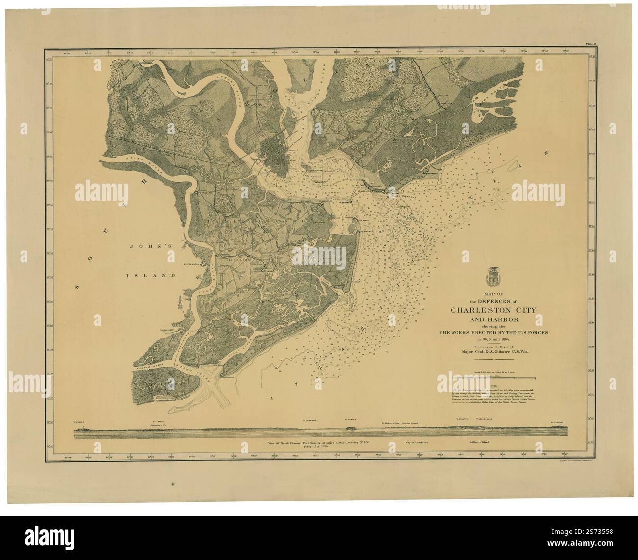 Map of the defences of Charleston city and harbor, showing also the ...