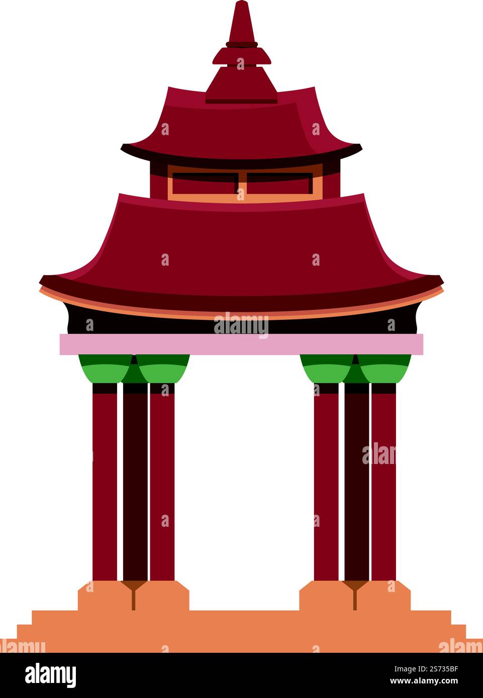 Asian pagoda icon cartoon vector. China building. City temple. Asian ...