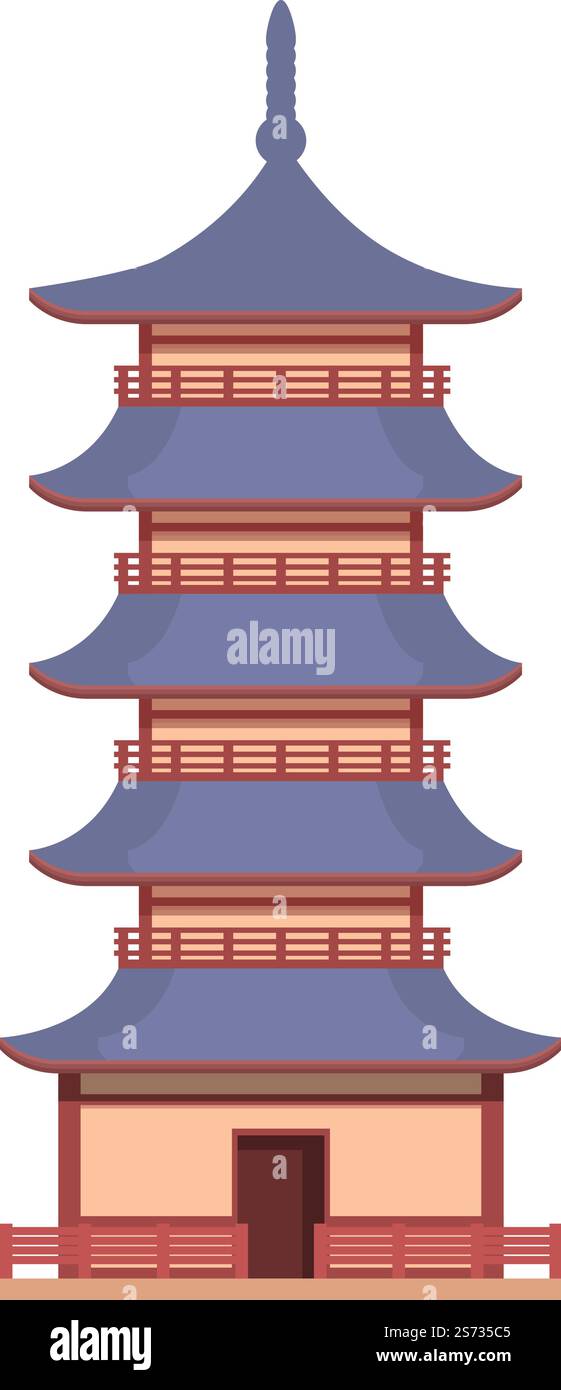 Ancient pagoda icon cartoon vector. China building. City temple ...