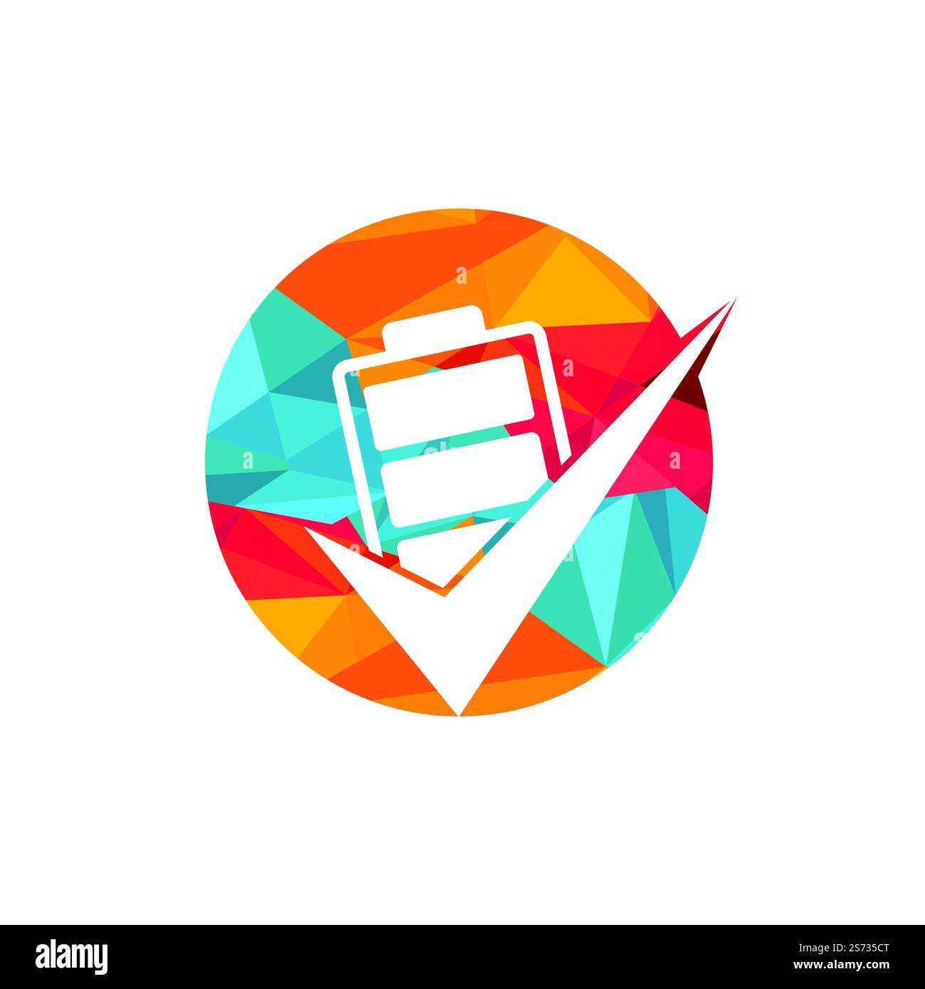 Battery check mark vector logo design template. Vector illustration of ...
