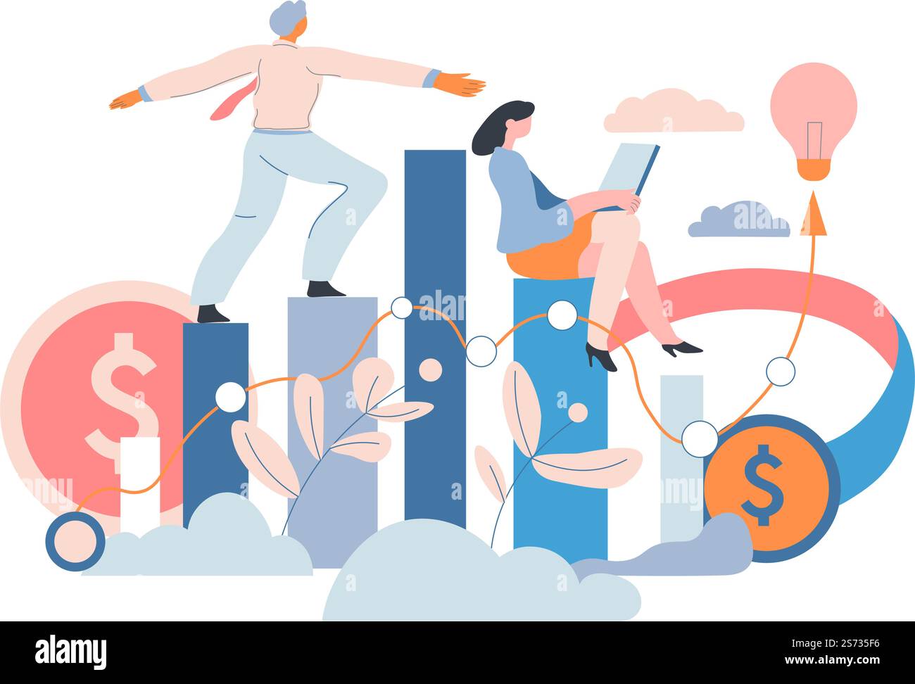 Business growth and development, people employees improving skills and ...