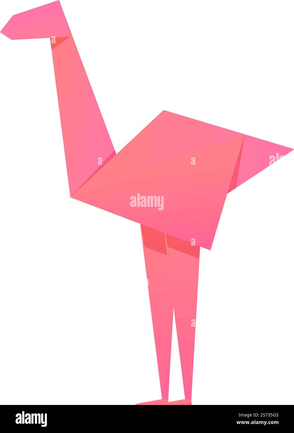 Origami ostrich icon cartoon vector. Paper bird. Folded object. Origami ...