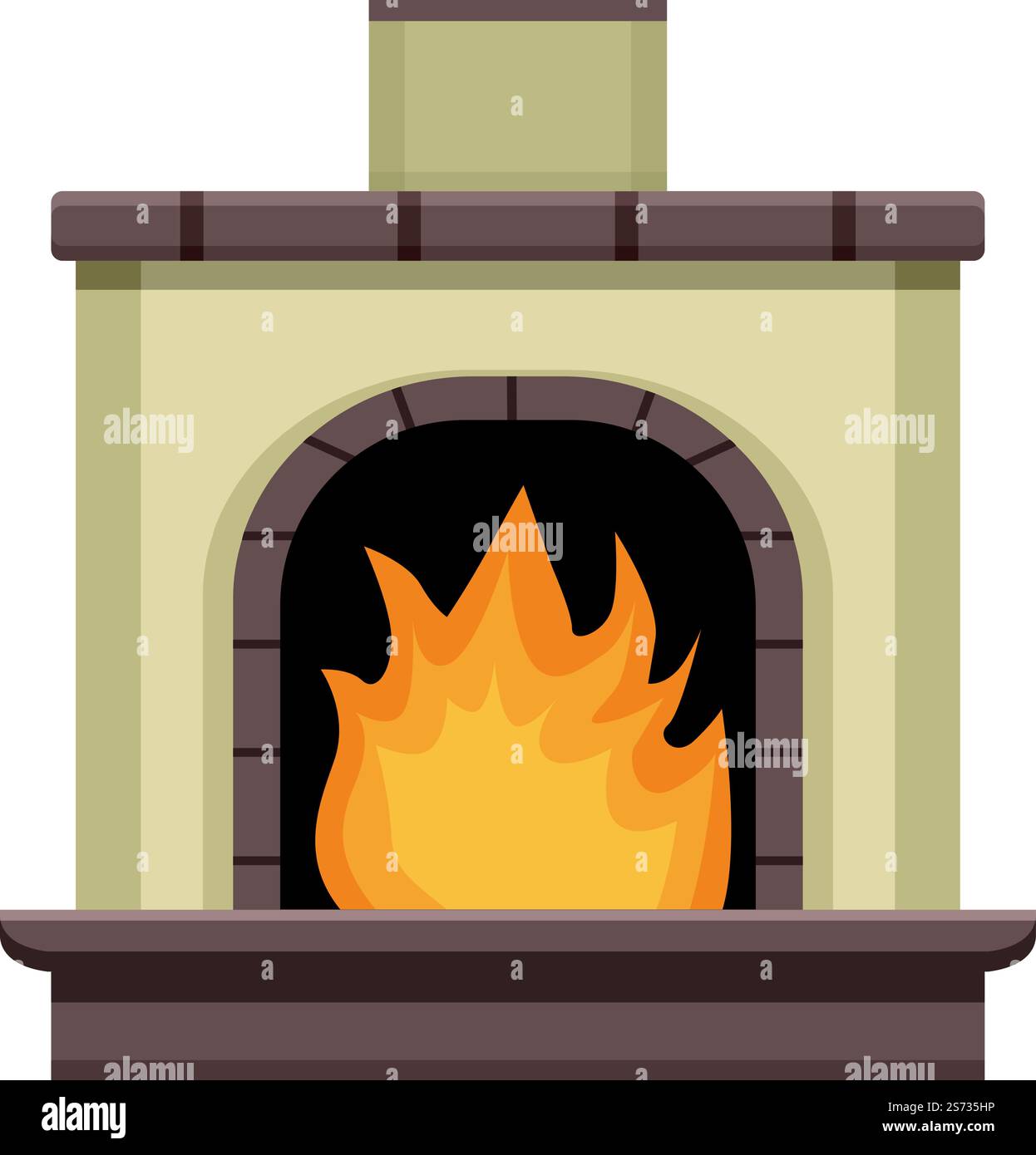 Dinner furnace icon cartoon vector. Fire stove. Cafe interior. Dinner ...
