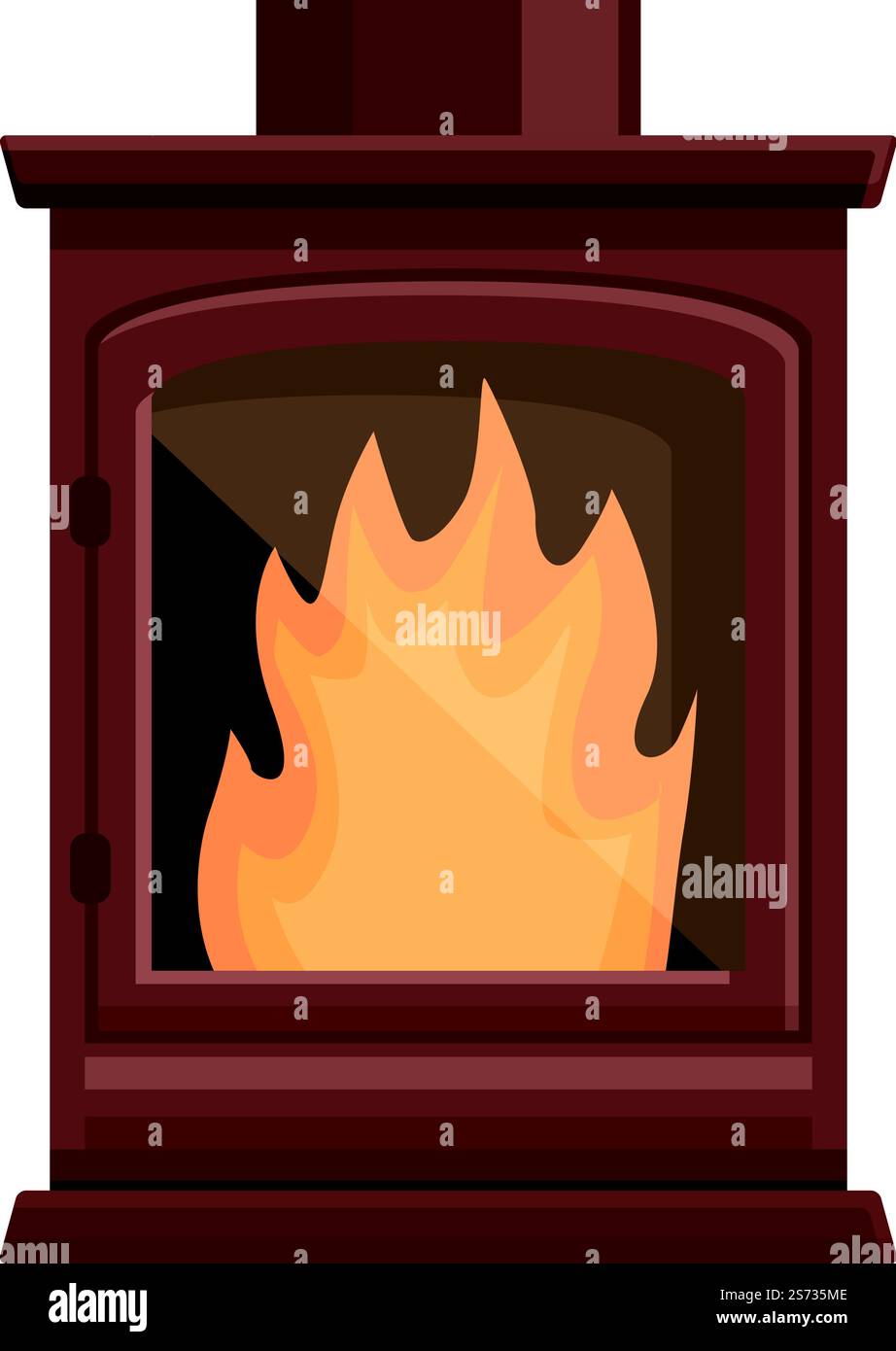 Kitchen furnace icon cartoon vector. Fire restaurant. Fireplace cafe ...