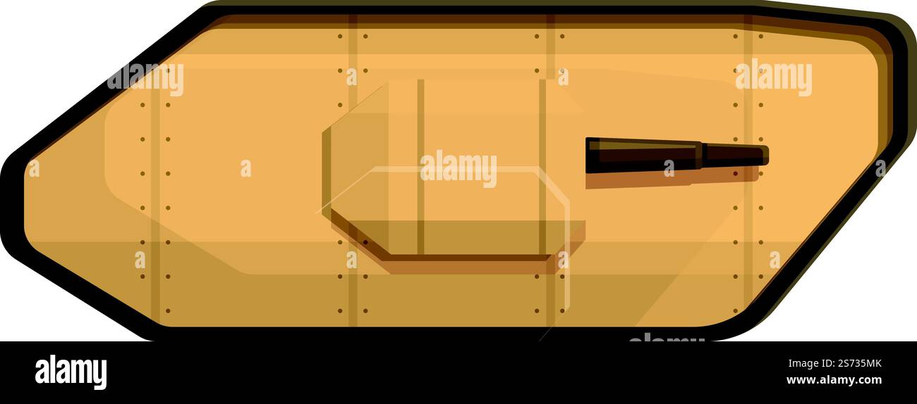 Top view tank icon cartoon vector. Gun vehicle. War military. Top view ...
