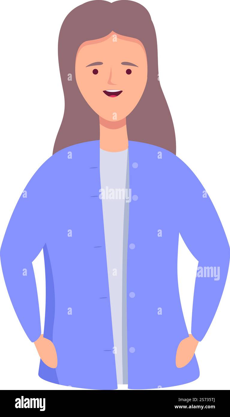 Strong woman icon cartoon vector. Young man. Thinking crowd. Strong ...
