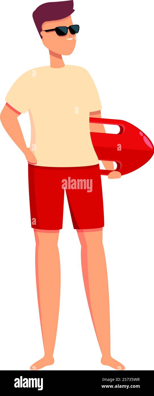 Lifeguard man icon cartoon vector. Beach guard. Life safety. Lifeguard ...