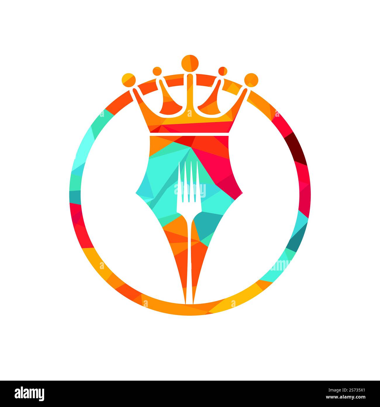 Food and restaurants logo design concept. Pen with crown and fork ...