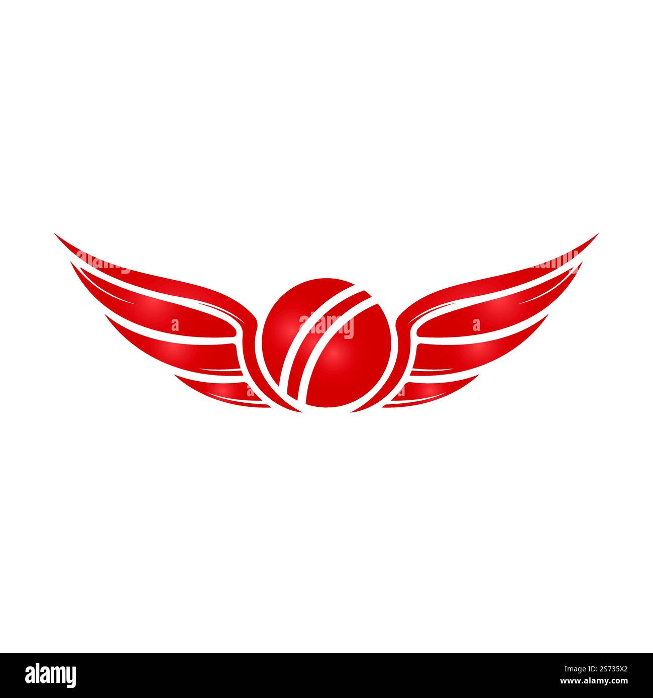 Cricket sports vector logo design template. Cricket ball with wings ...