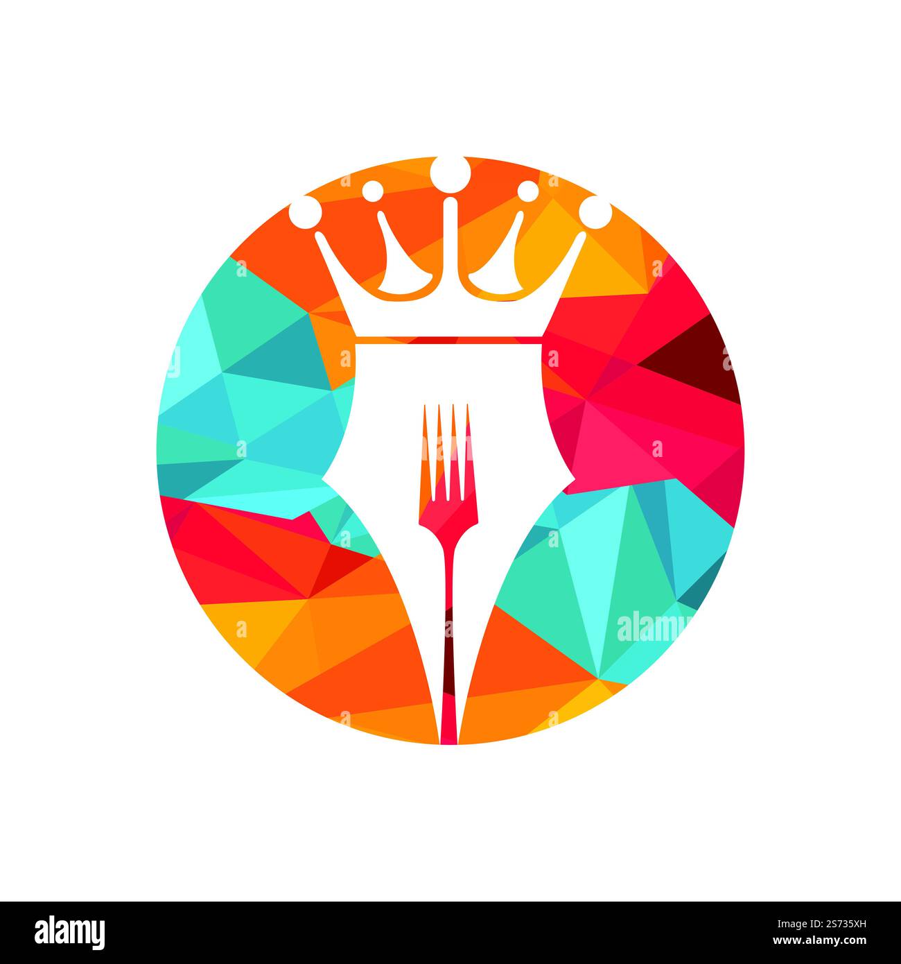 Food and restaurants logo design concept. Pen with crown and fork ...