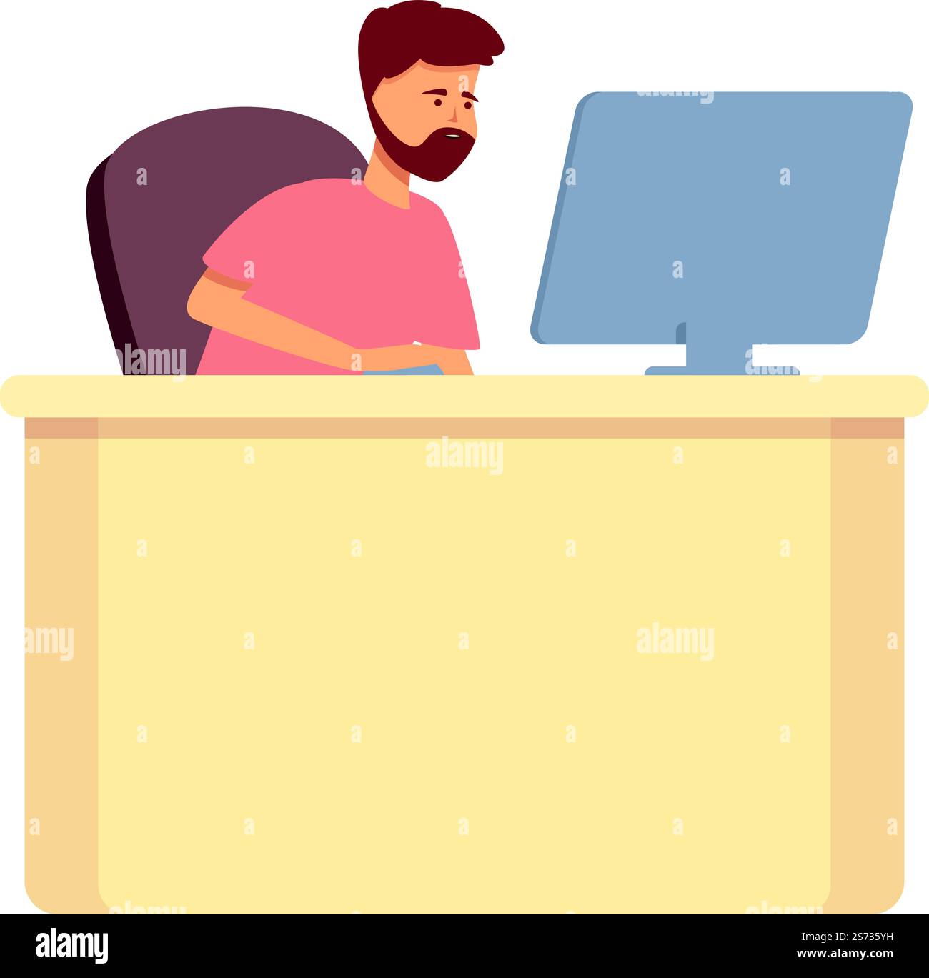 System administrator desktop icon cartoon vector. Engineer network. Room cloud. System ...