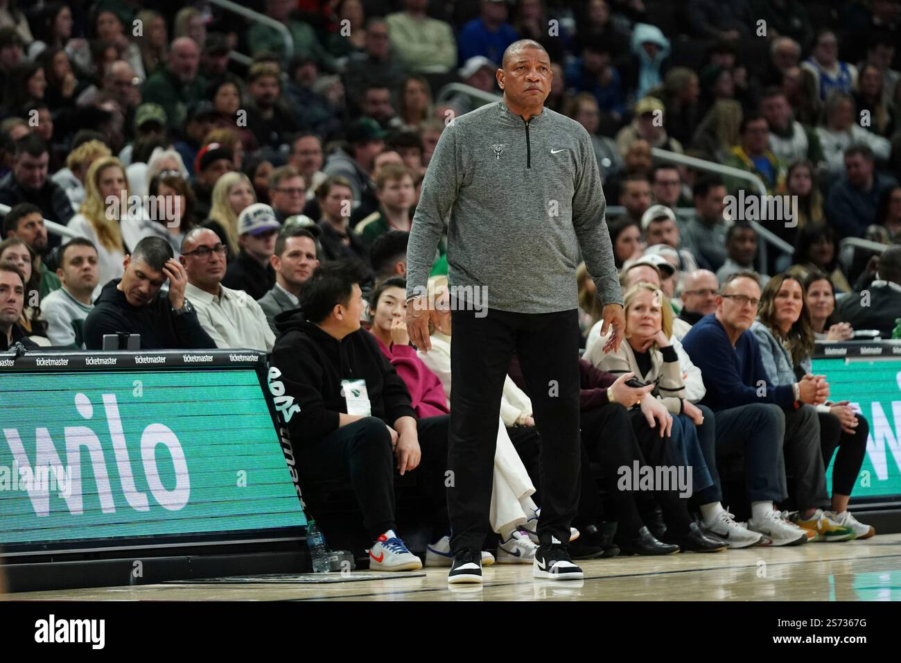 Milwaukee Bucks head coach Doc Rivers watches from the sidelines during ...
