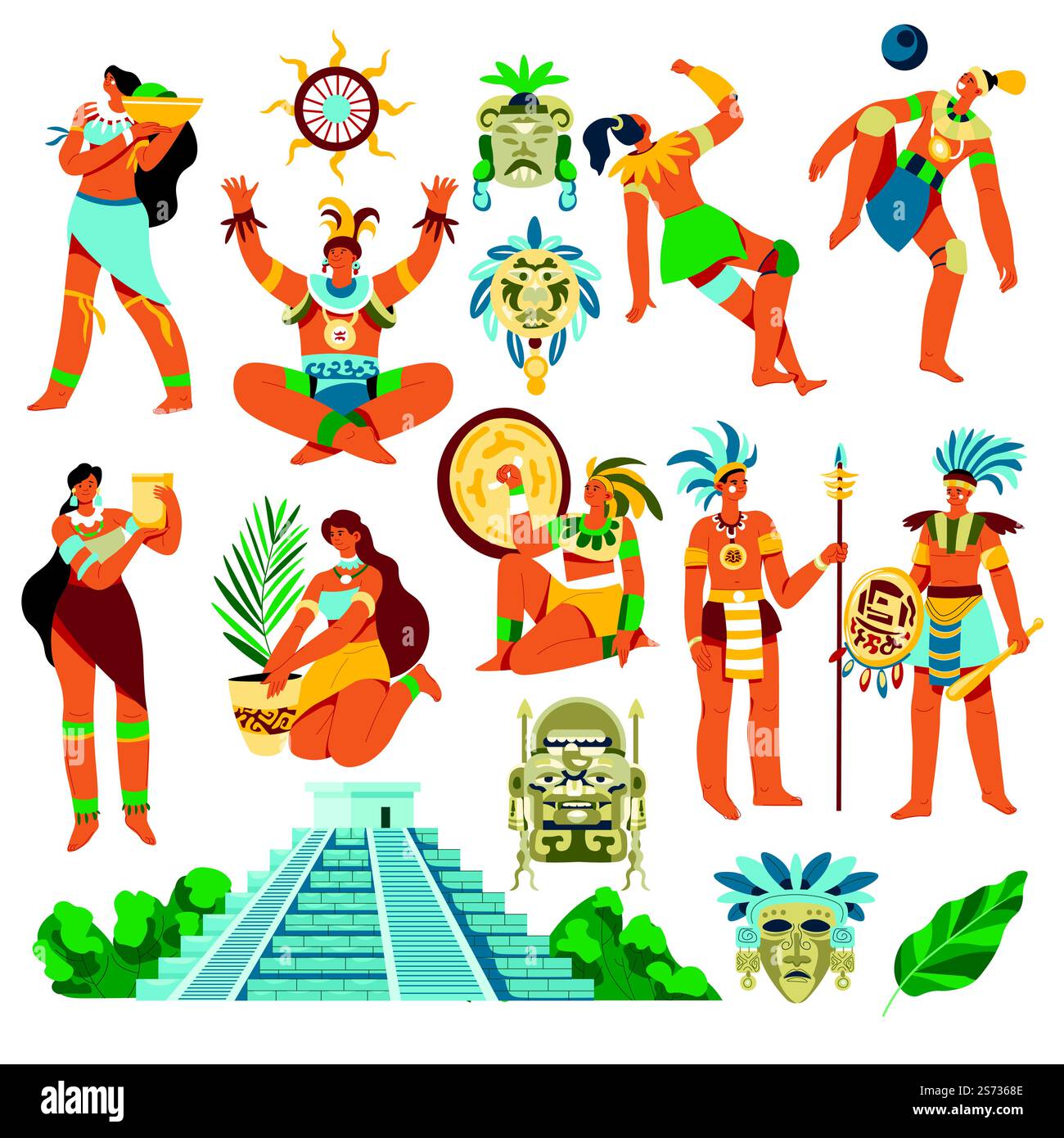 Ancient civilization of maya, isolated people dressed in traditional ...