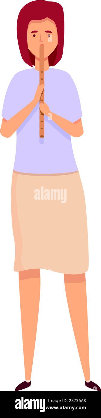 Flute song icon cartoon vector. Street music. Rock player. Flute song ...