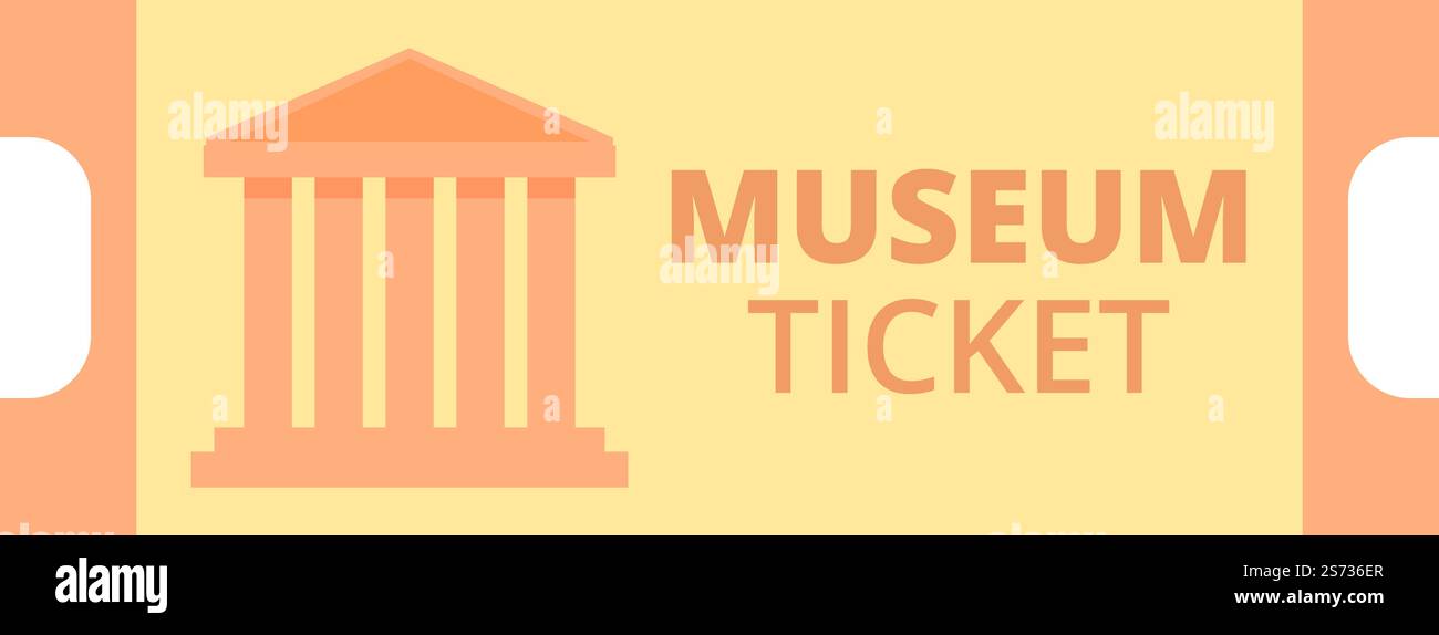 Museum ticket icon cartoon vector. Pass coupon. Vintage design. Museum ...